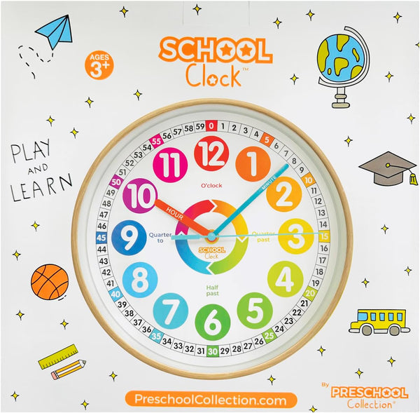 Color Wall Clock: time teaching clock for little kids - Preschool ...