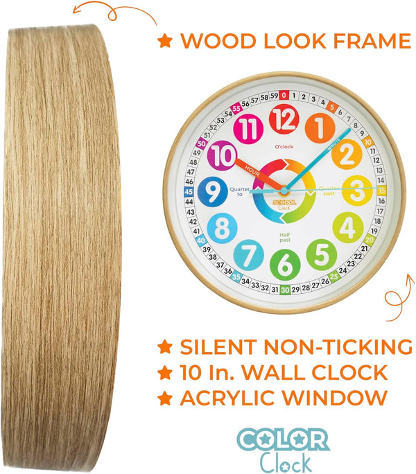 Color Wall Clock: time teaching clock for little kids - Preschool ...