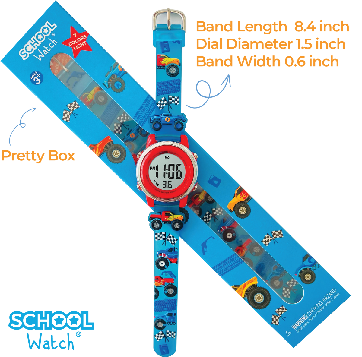 Monster Trucks Digital School Watch: Children Time Teacher Watch ...