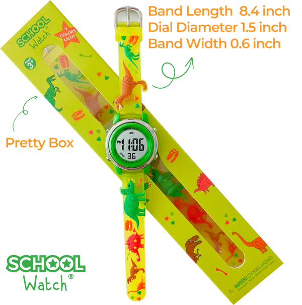 Dinosaur & T-Rex Digital School Watch: Children Time Teacher Watch ...